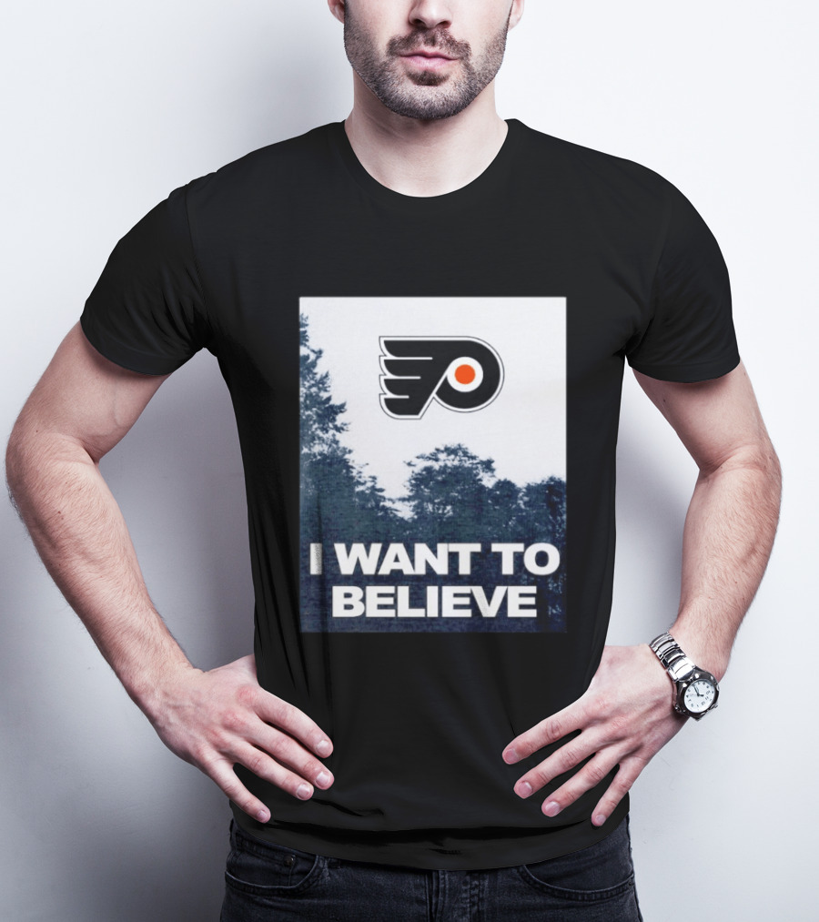 Philadelphia Flyers I Want To Believe UFO Hockey T-Shirt