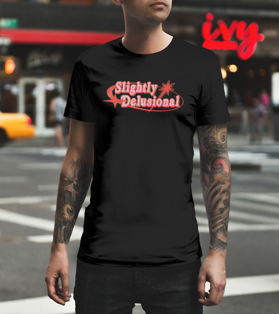 Slightly Delusional Whimsical Star Design With Swirling Orbit T-Shirt