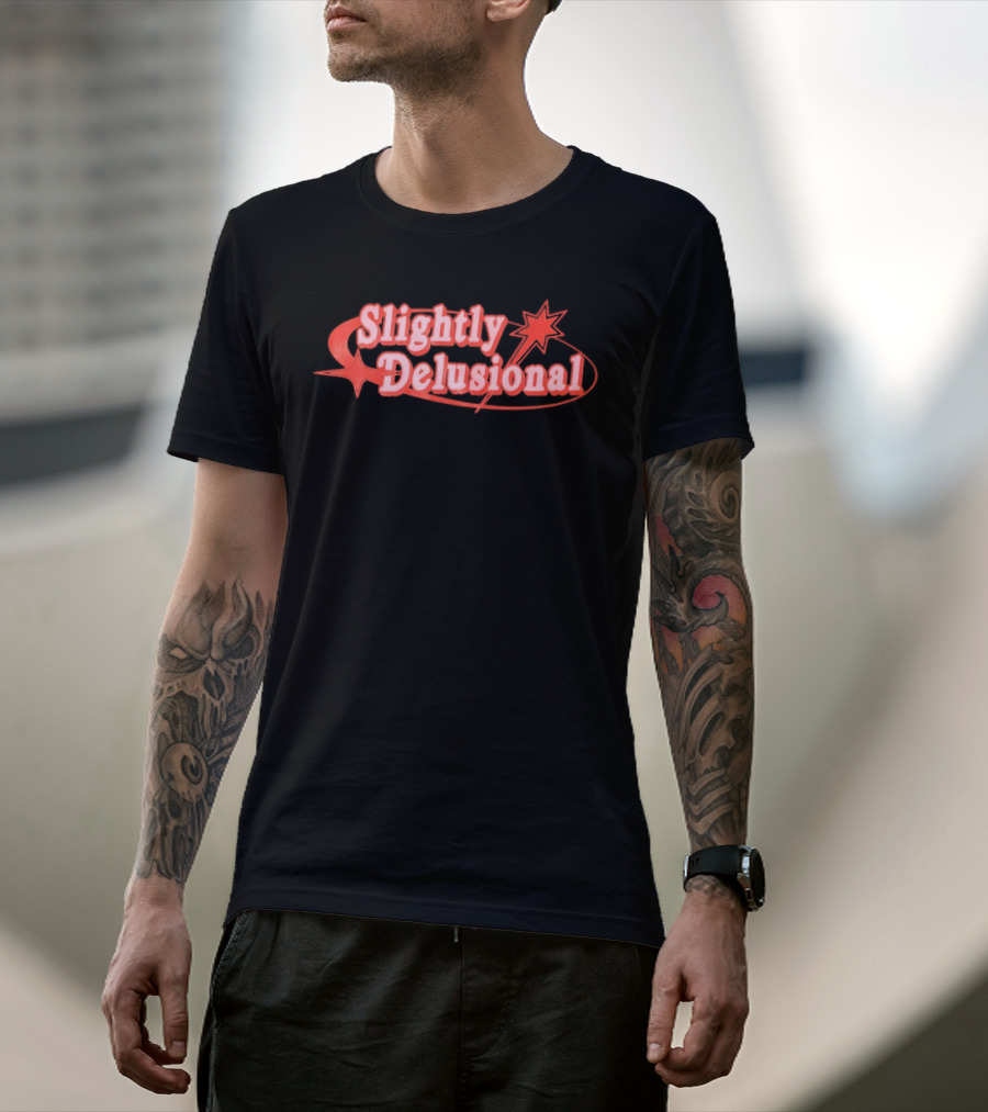 Slightly Delusional Whimsical Star Design With Swirling Orbit T-Shirt