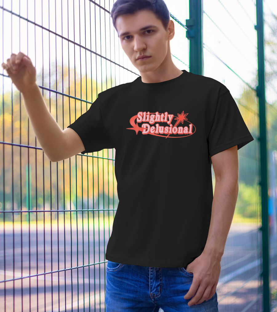 Slightly Delusional Whimsical Star Design With Swirling Orbit T-Shirt