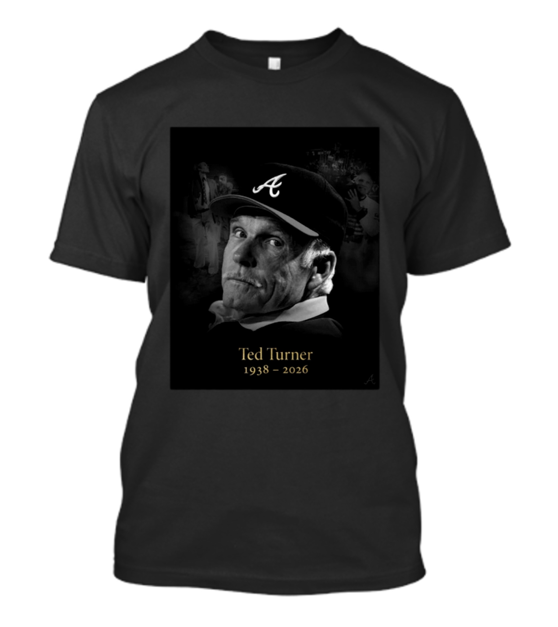 Ted Turner 1938 2026 Atlanta Cap Commemoration T-Shirt