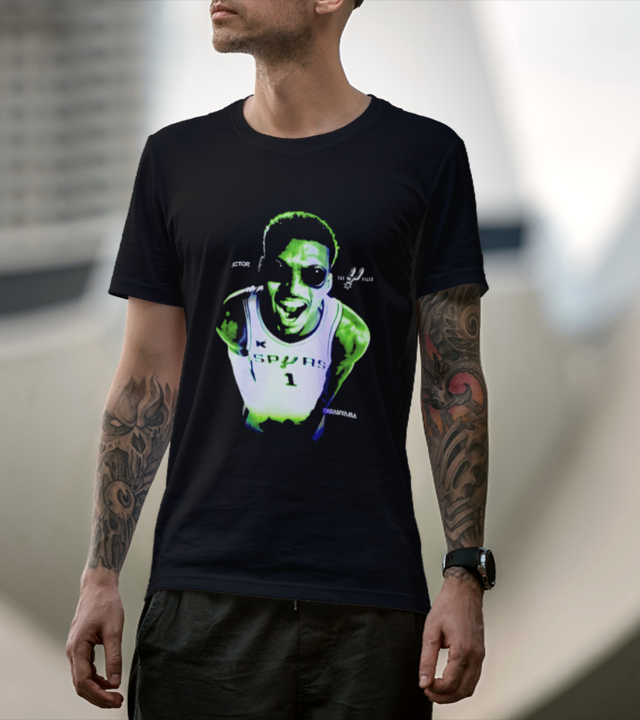 The Alien Victor Wembanyama Spurs X Files Mashup Paranormal Basketball T-Shirt