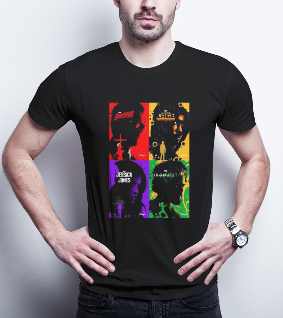 Marvel Daredevil Jessica Jones Luke Cage Iron Fist Heroes Disney T-Shirt