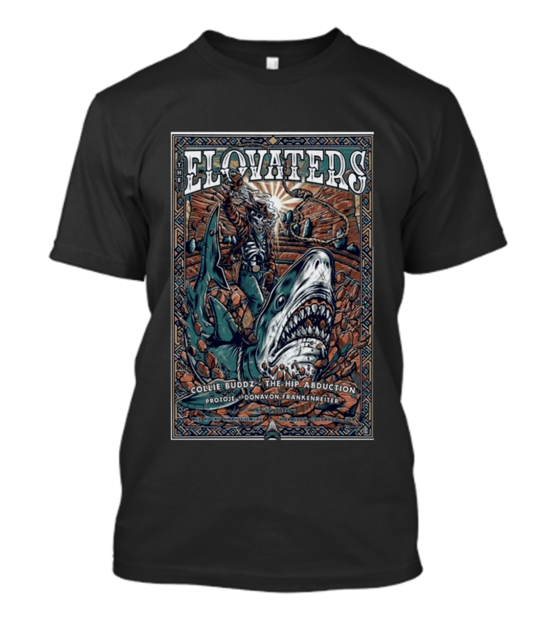 The Elovaters Red Rocks Amphitheatre 5 17 2026 Collie Buddz The Hip Abduction Protoje Donavon Frankenreiter T-Shirt