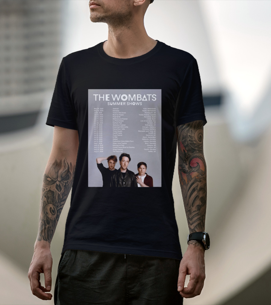 The Wombats Summer Shows 2026 Tour Dates And Locations T-Shirt
