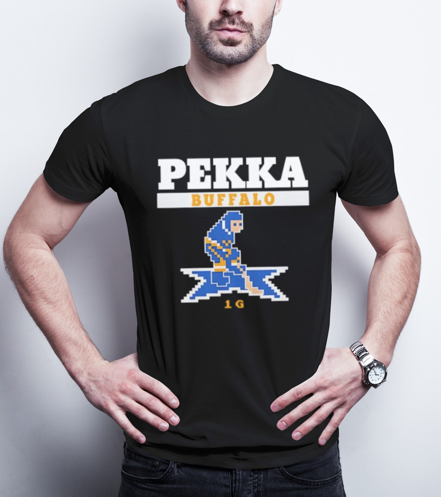 Pekka Buffalo Sabres 16 Hockey Pixelated Player T-Shirt