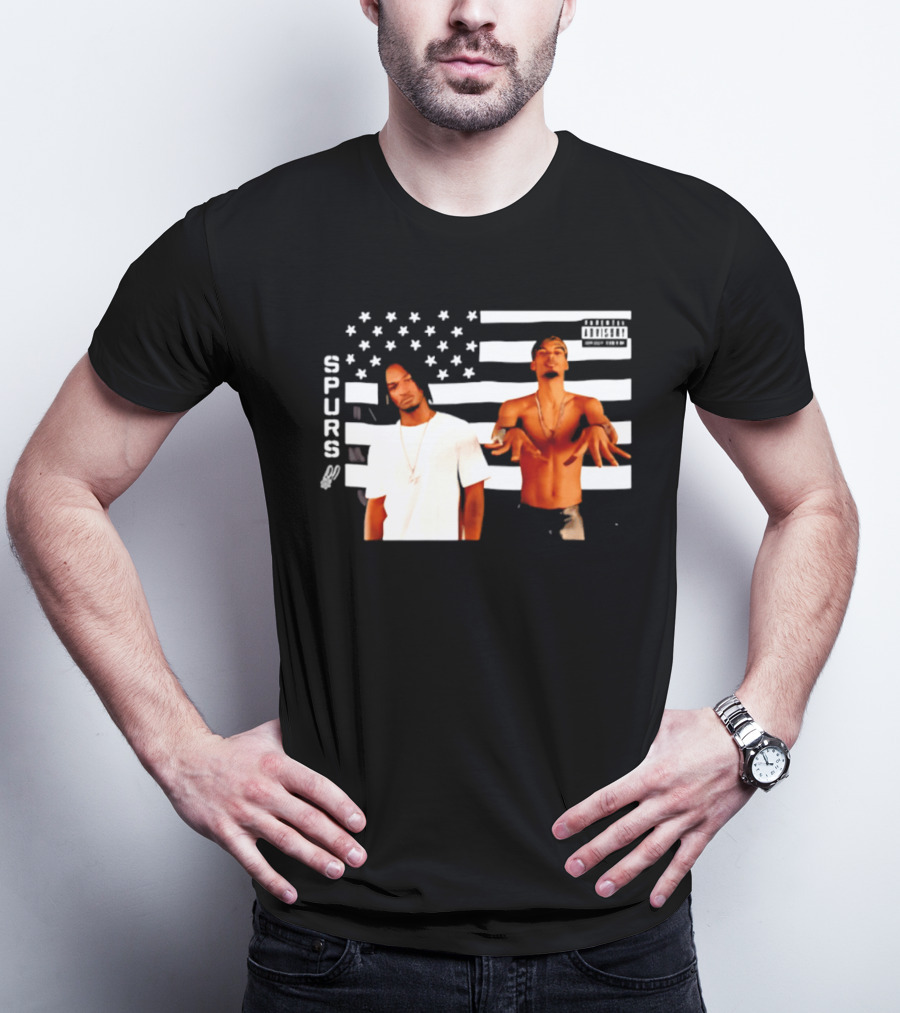 Spurs Wemby And Castle Stankonia American Flag T-Shirt