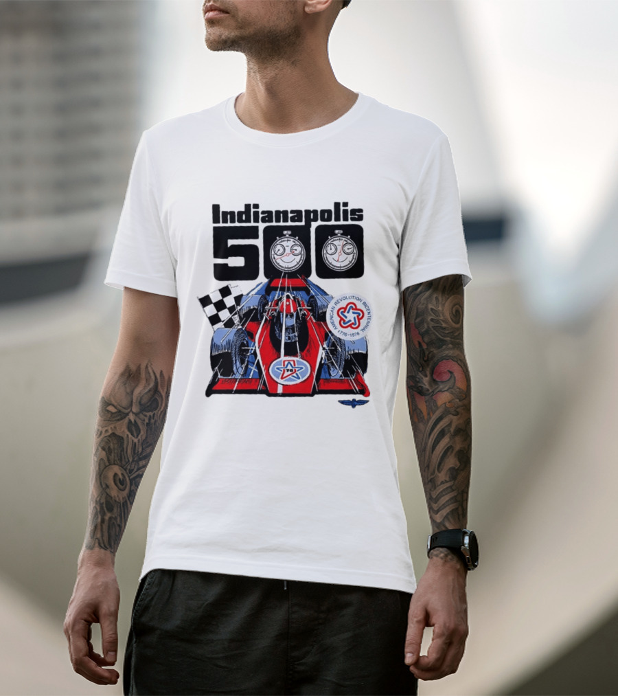 Indianapolis 500 1976 60th Anniversary Racing Car American Revolution Bicentennial T-Shirt