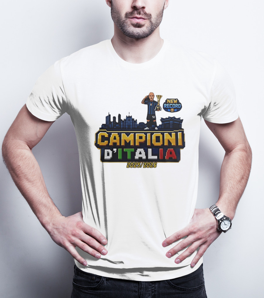 Campioni D'Italia 2025 2026 Inter Milan New Record City Skyline T-Shirt
