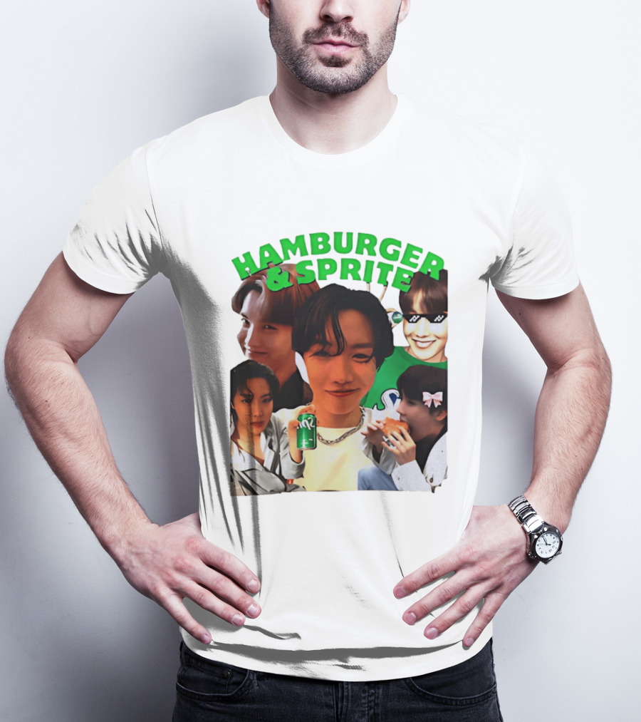 J Hope BTS Hamburger & Sprite Collage T-Shirt