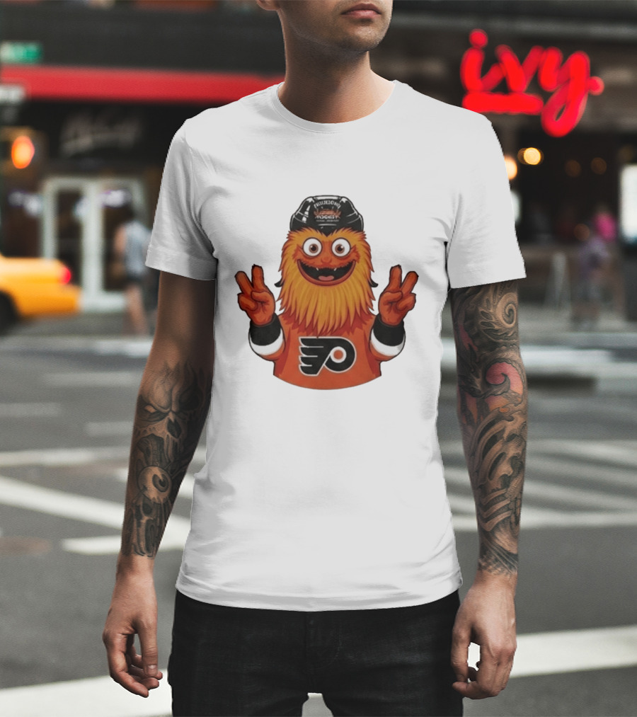 Philadelphia Flyers Gritty Peace Victory Hockey Fan Favorite T-Shirt