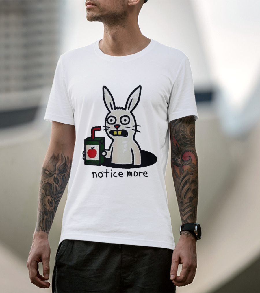 Notice Forbidden Apple Juice Box Bunny T-Shirt