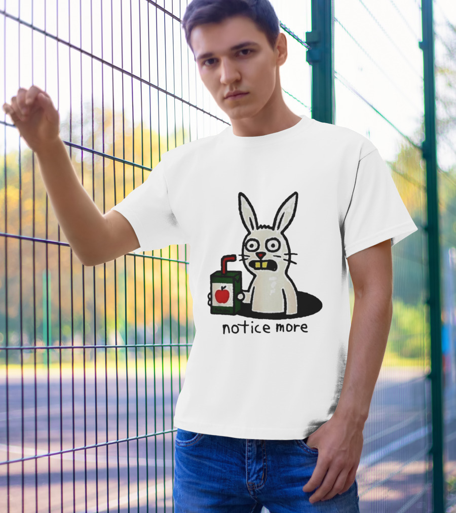 Notice Forbidden Apple Juice Box Bunny T-Shirt