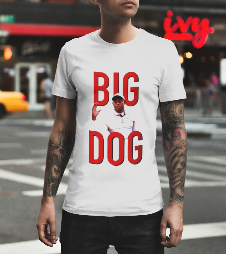 Tiger Woods Big Dog Meme Red Text Sports T-Shirt