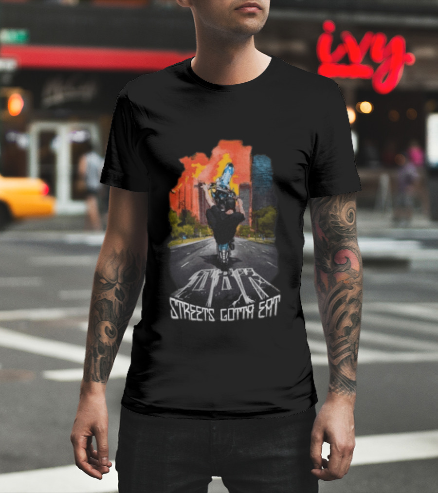 Dirt Bike Kidz Streets Gotta Eat Urban Rider Scene T-Shirt