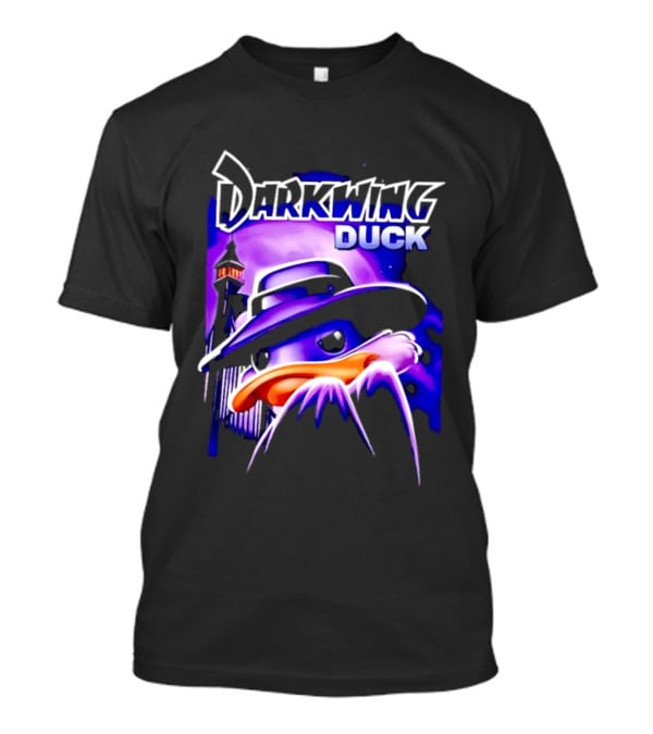Darkwing Duck Funko Figure Iconic Character With Hat And Cityscape T-Shirt