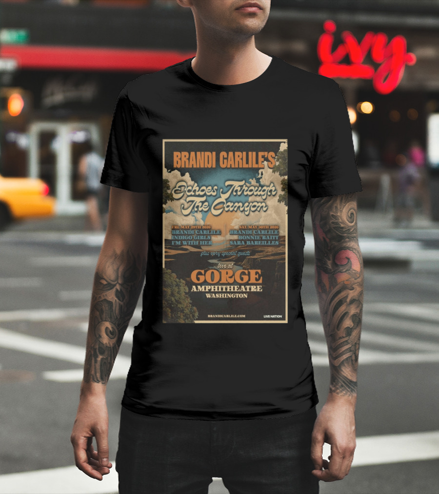 Brandi Carlile Echoes Through The Canyon Live At Gorge Amphitheatre Washington May 29 30 2026 T-Shirt