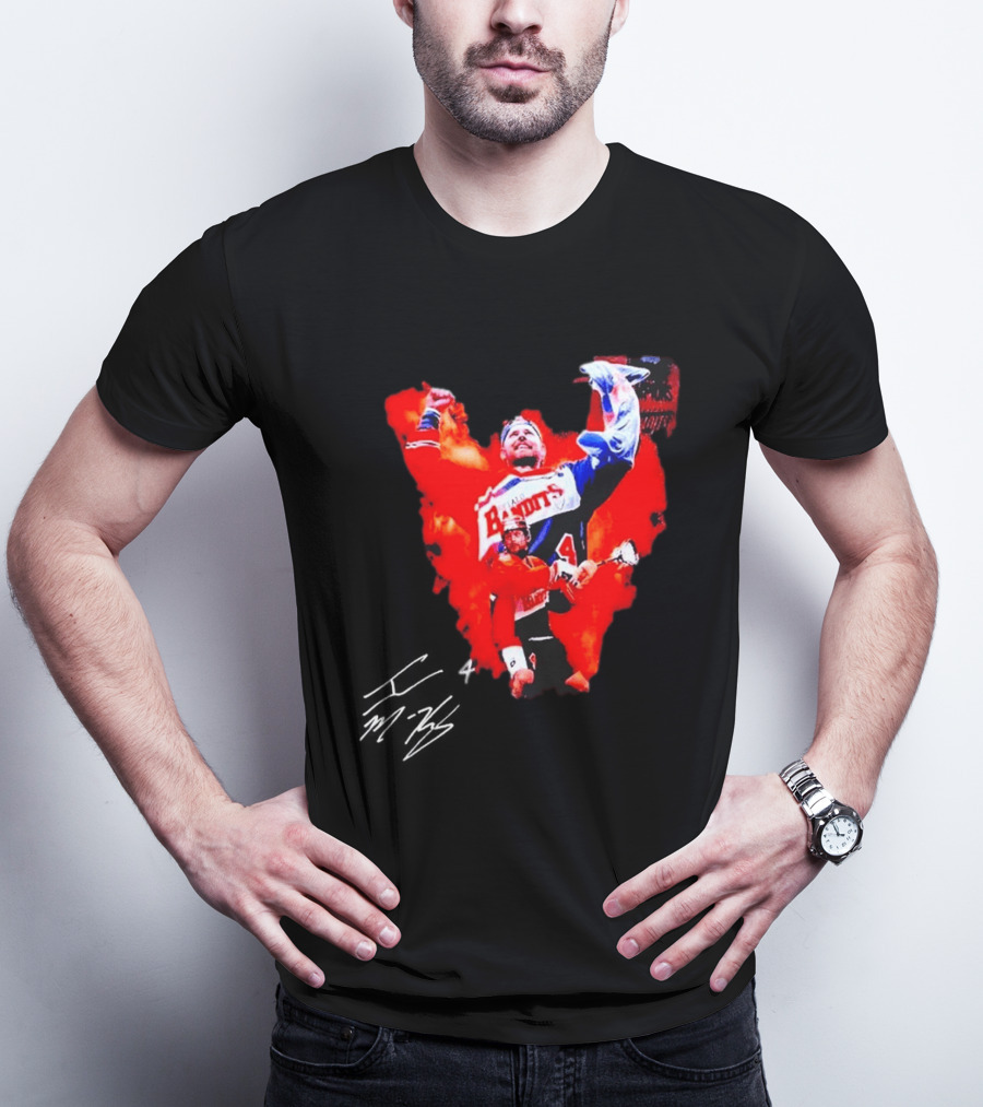 Ian MacKay Bandits Lacrosse Legend Signed Color Burst Collage T-Shirt