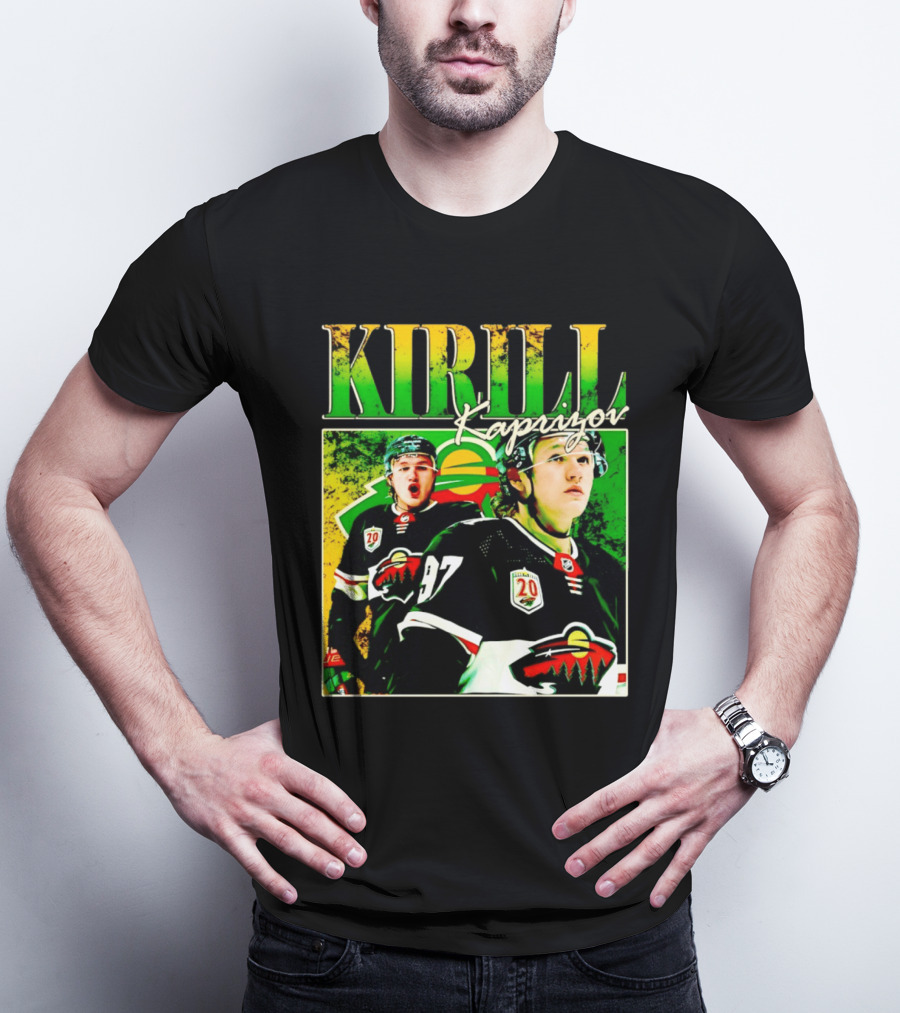 Kirill Kaprizov Minnesota Wild NHL Hockey Player With 20th Anniversary T-Shirt