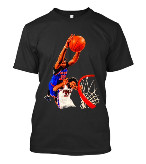 New York Knicks Mitchell Robinson Dunking On Philadelphia 2026 T-Shirt