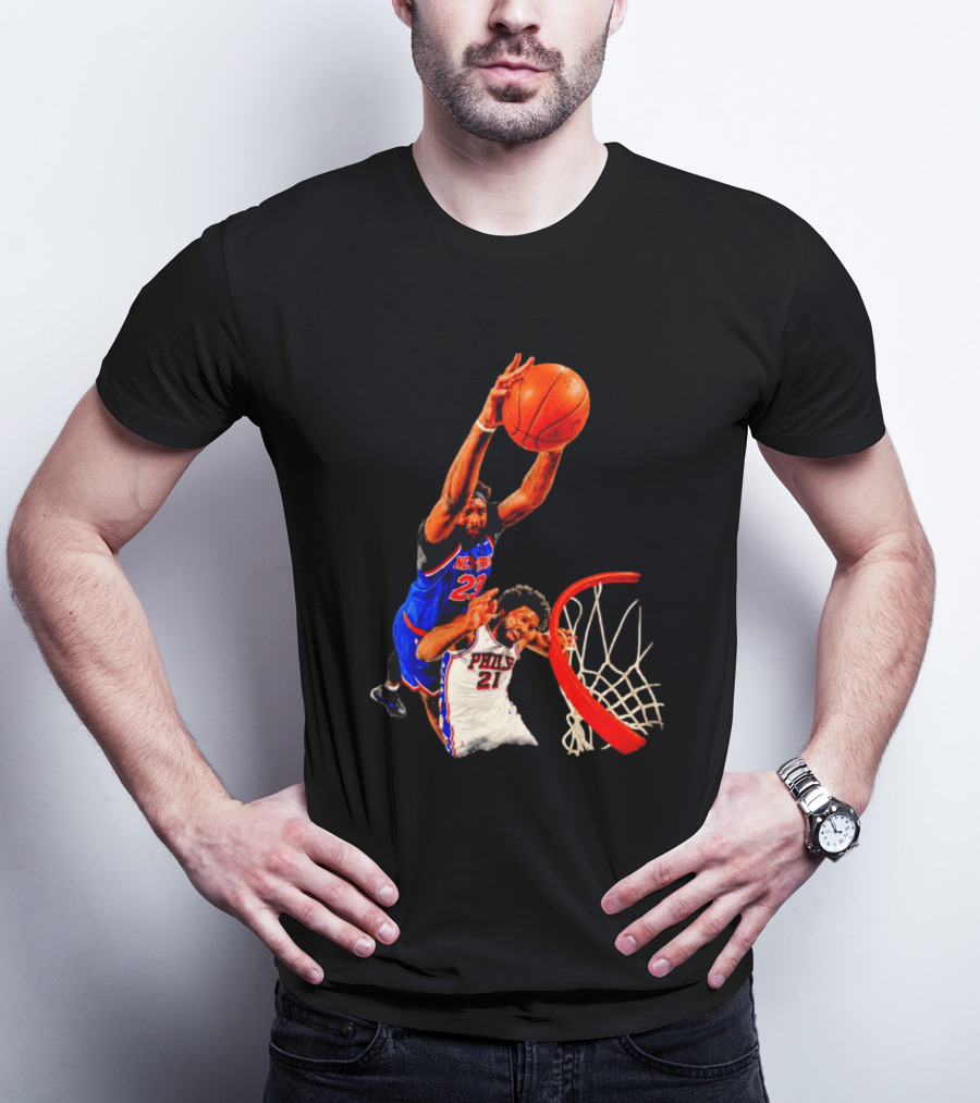 New York Knicks Mitchell Robinson Dunking On Philadelphia 2026 T-Shirt