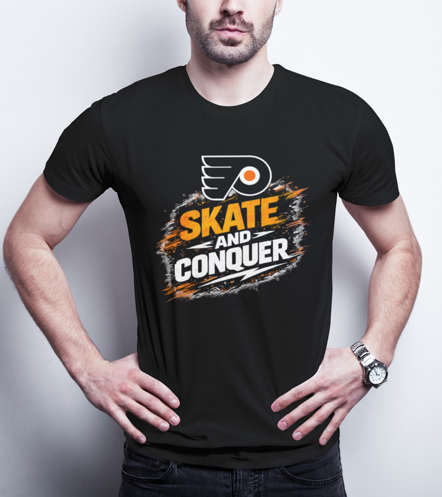 Philadelphia Flyers Skate And Conquer NHL T-Shirt