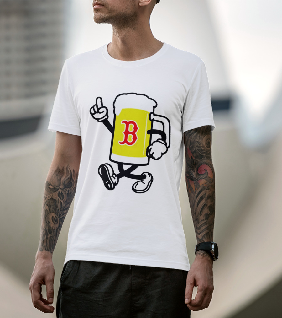 2026 Red Sox Beer With Walking Foam And Red B T-Shirt