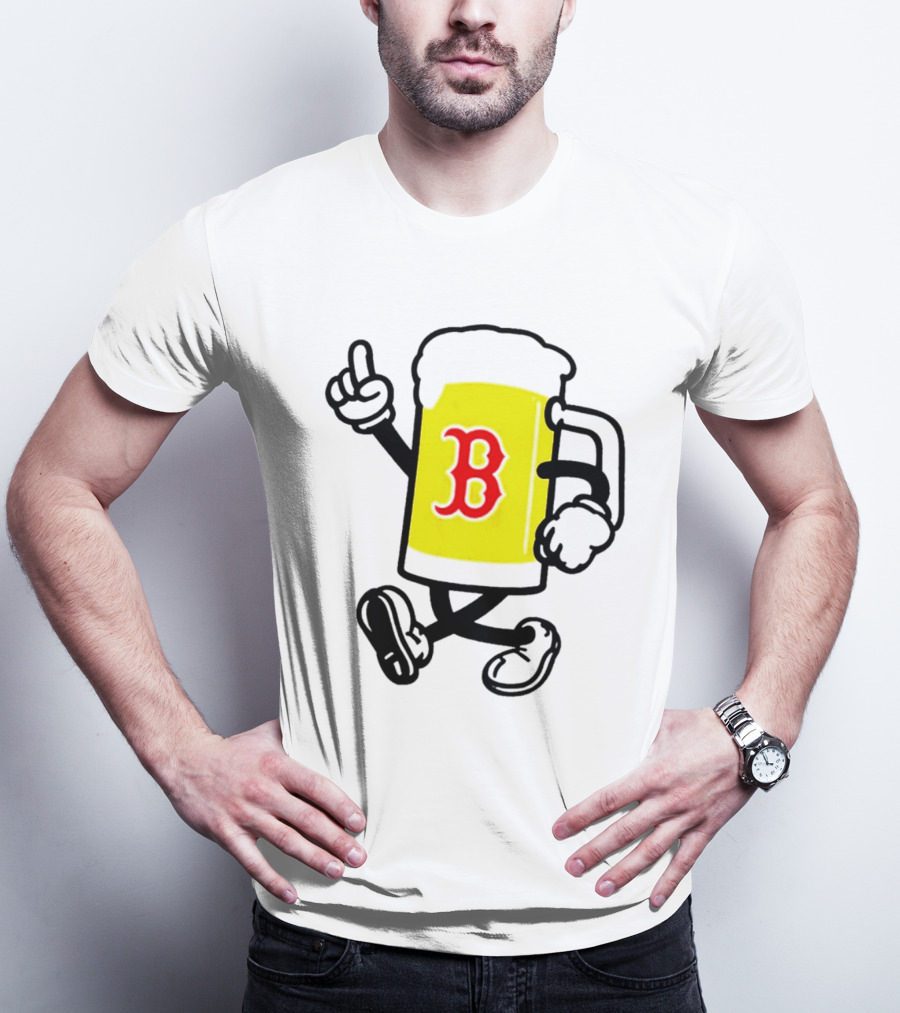 2026 Red Sox Beer With Walking Foam And Red B T-Shirt