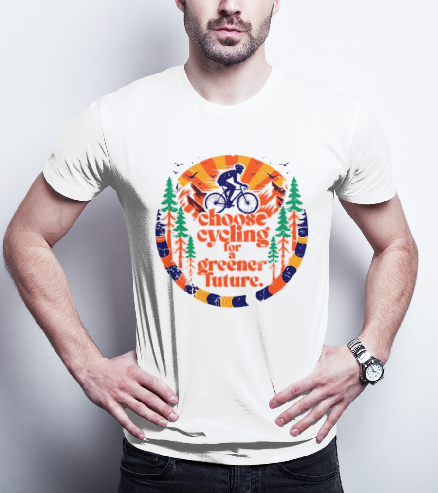Bicycle Day Unique Choose Cycling For A Greener Future Vibrant Nature T-Shirt