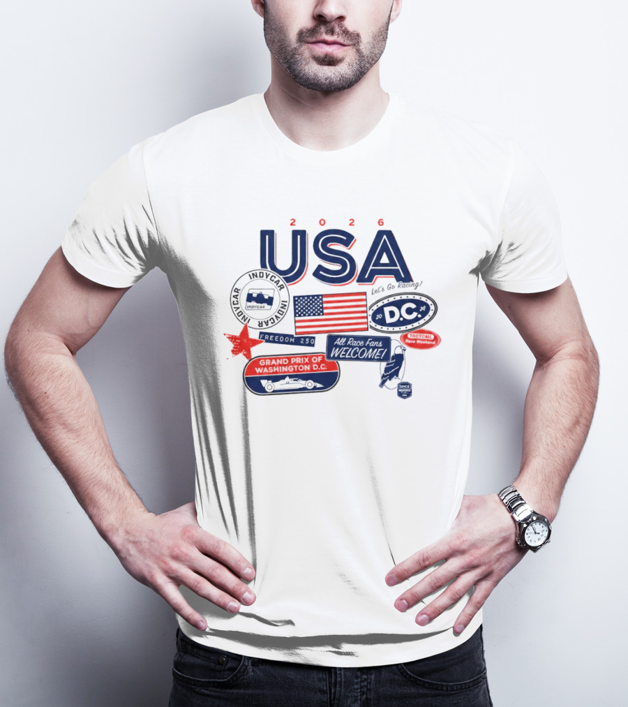 USA 2026 Indycar DC Let's Go Racing Freedom 250 Grand Prix T-Shirt