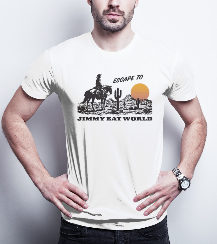 Escape To Jimmy Eat World Cowboy Sunset Cactus T-Shirt