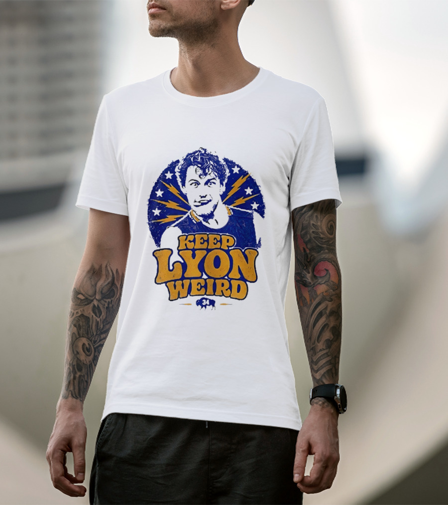 Keep Lyon Weird Hockey Player 34 Buffalo Sabres Lightning Stars T-Shirt