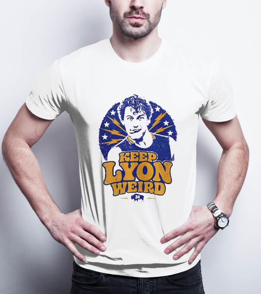 Keep Lyon Weird Hockey Player 34 Buffalo Sabres Lightning Stars T-Shirt