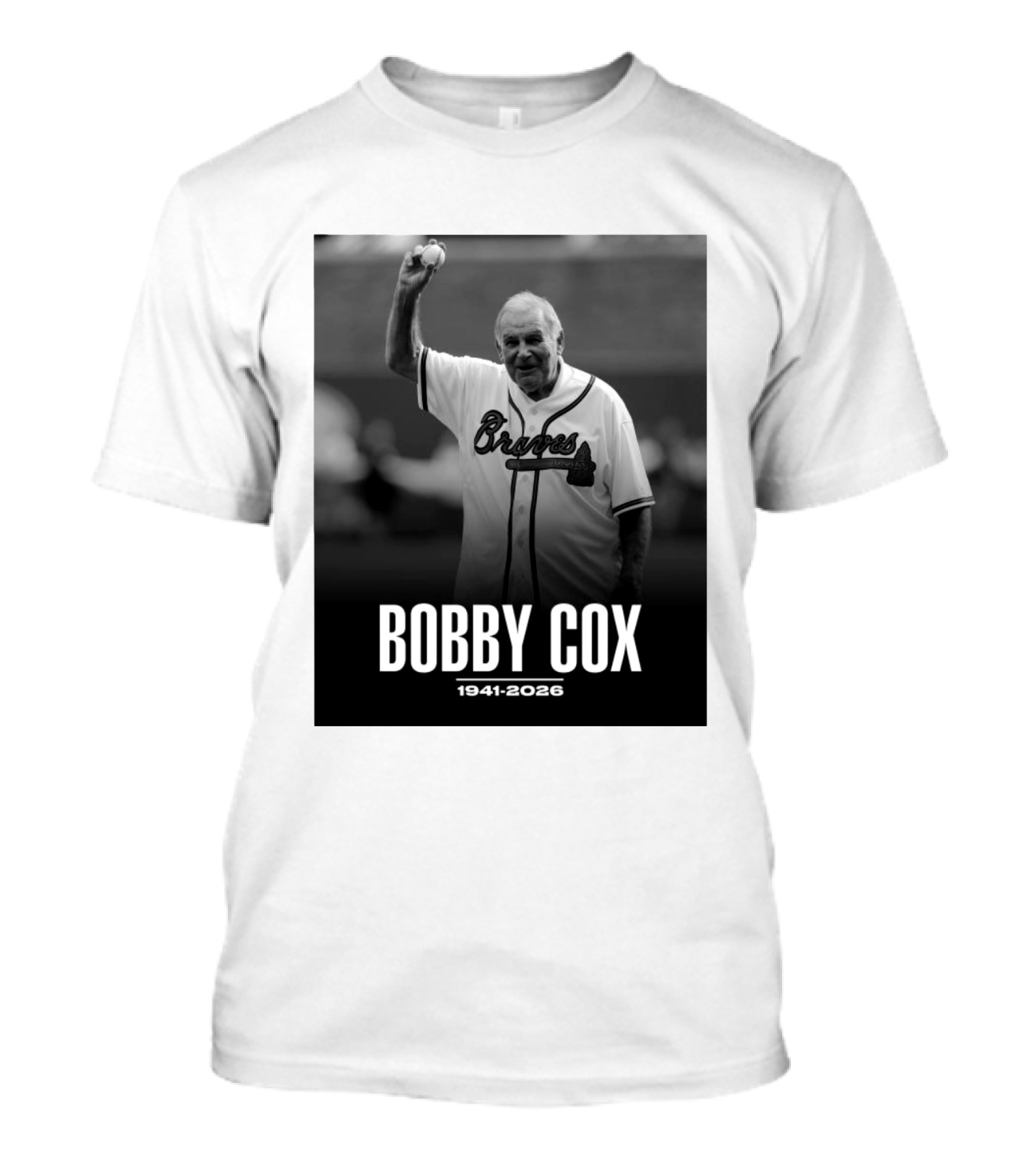 Bobby Cox Braves 1941 2026 Commemorative T-Shirt