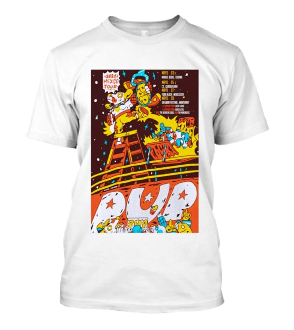 2026 Mexico Tour PUP Foro Indio Tijuana Guadalajara Mexico City Monterrey Show May 7 Headliner Bouncing Souls Mezcales T-Shirt