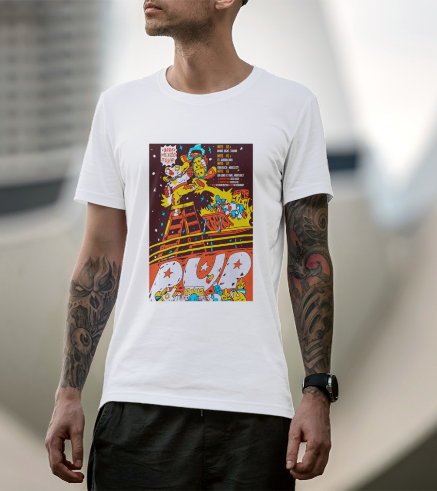 2026 Mexico Tour PUP Foro Indio Tijuana Guadalajara Mexico City Monterrey Show May 7 Headliner Bouncing Souls Mezcales T-Shirt