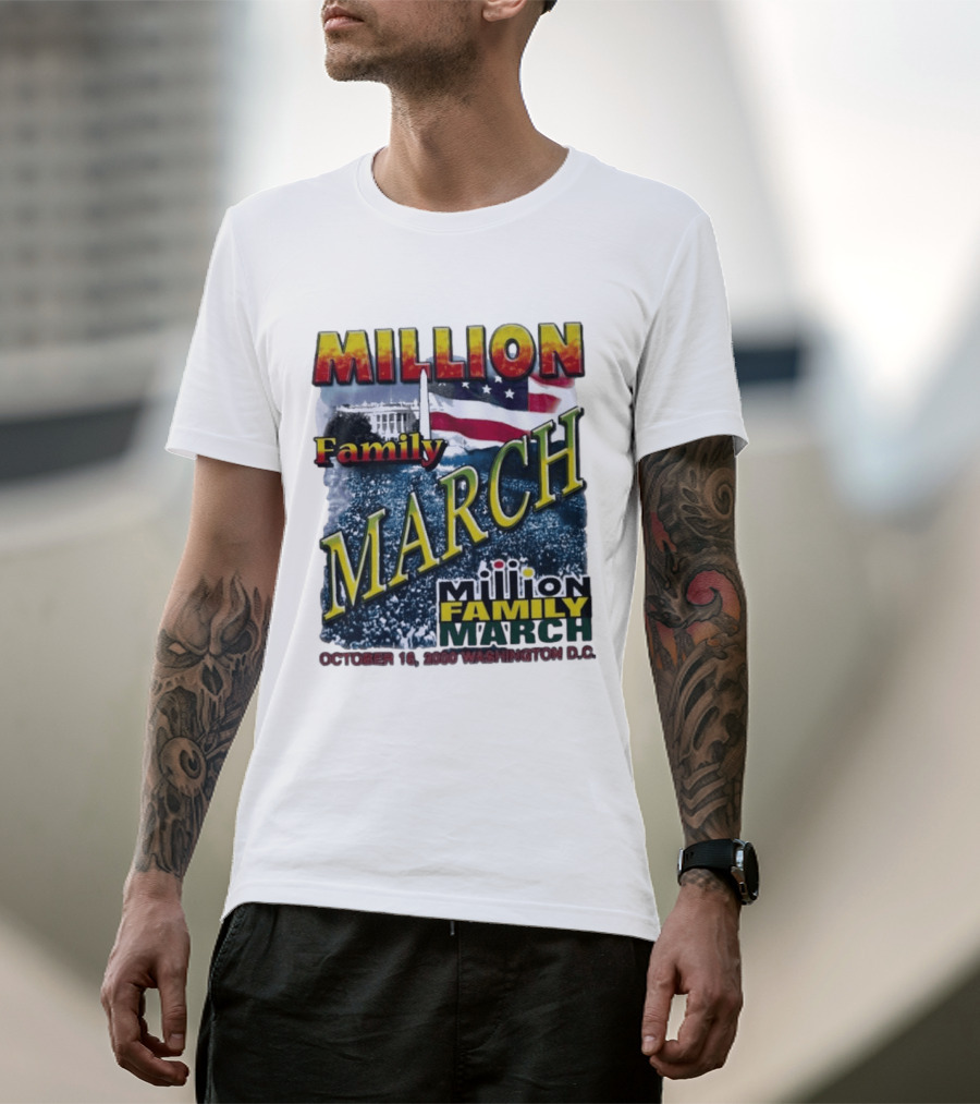 Million Family March October 16 2000 Washington D.C. White House American Flag T-Shirt