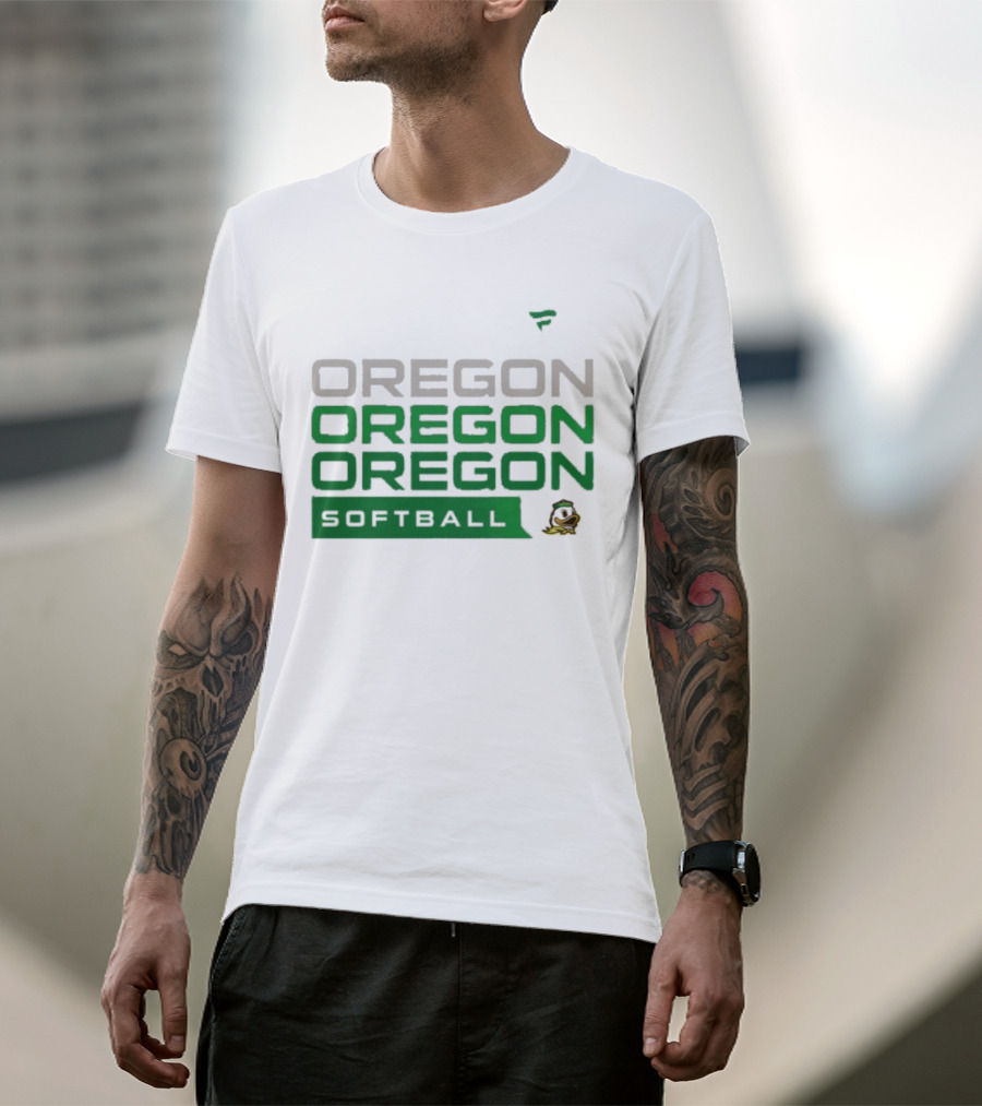 Oregon Ducks Softball Triple Oregon Text Tri Blend T-Shirt