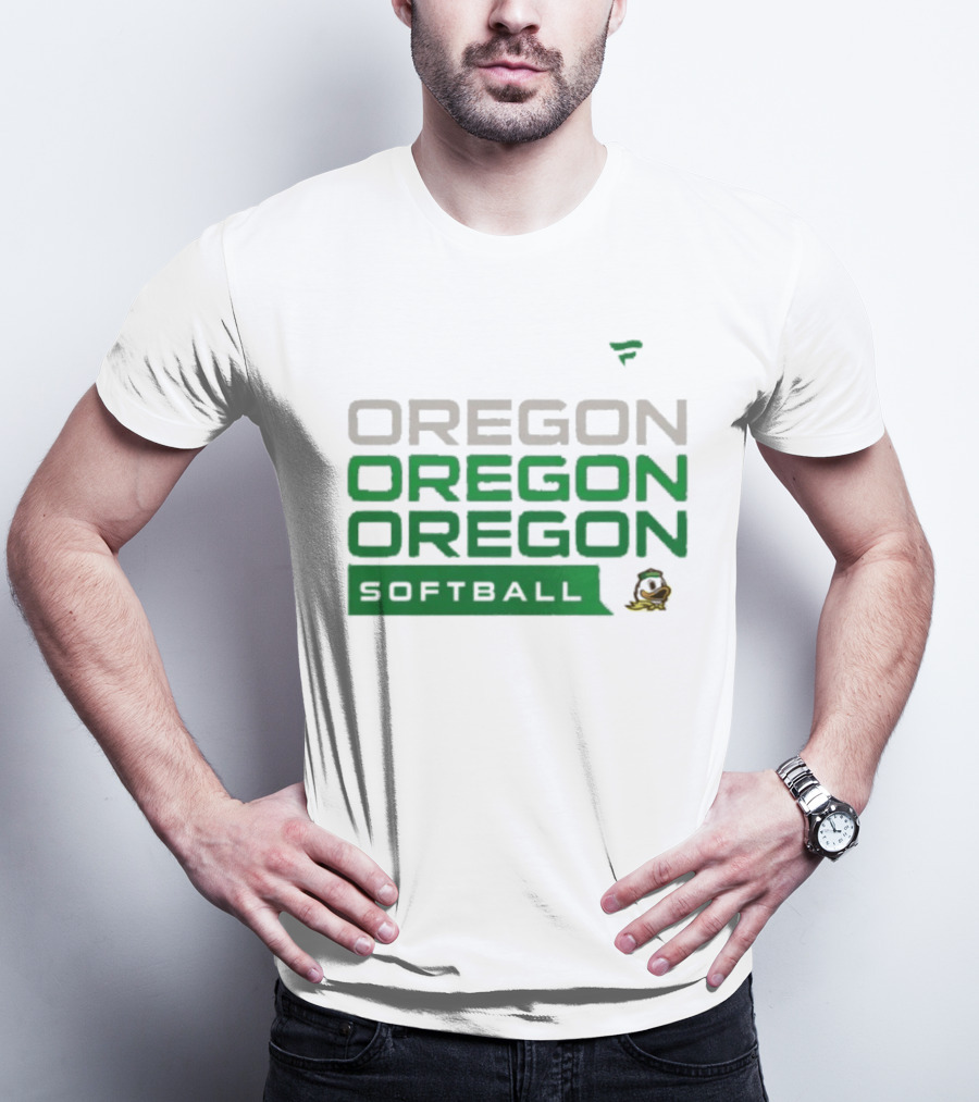 Oregon Ducks Softball Triple Oregon Text Tri Blend T-Shirt