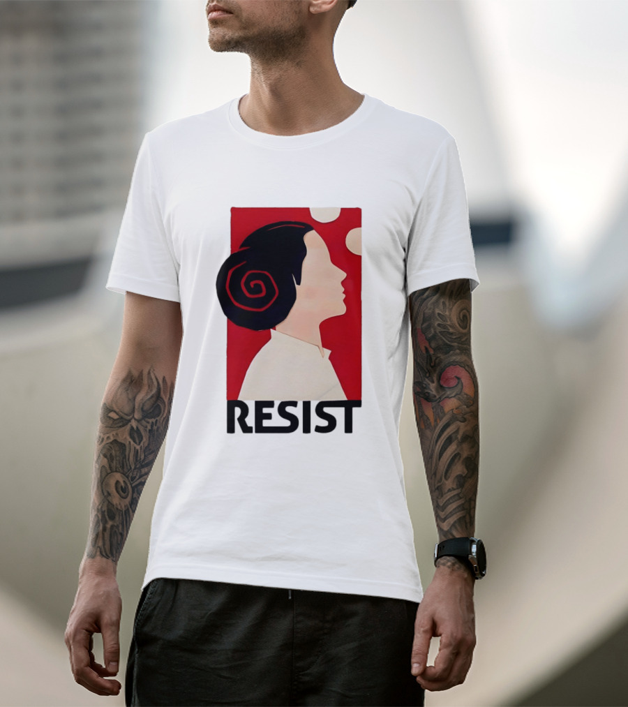 Princess Leia Resist Style Icon With Red And White T-Shirt