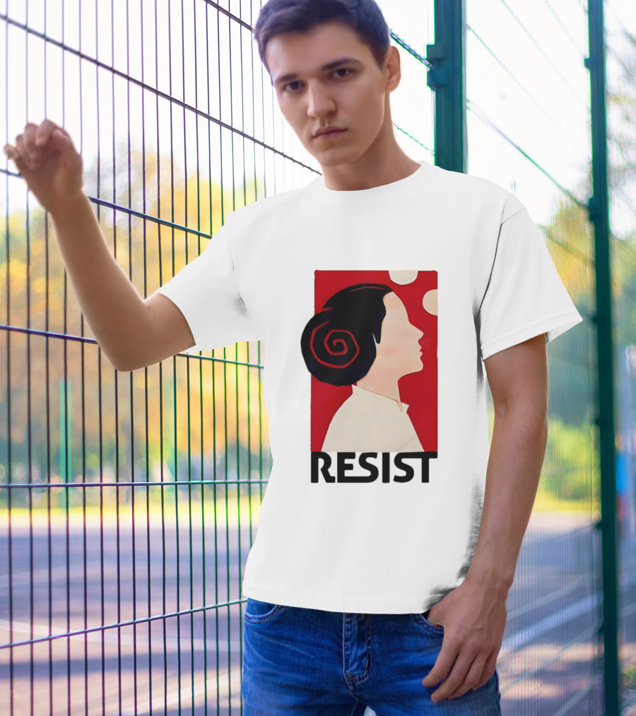 Princess Leia Resist Style Icon With Red And White T-Shirt