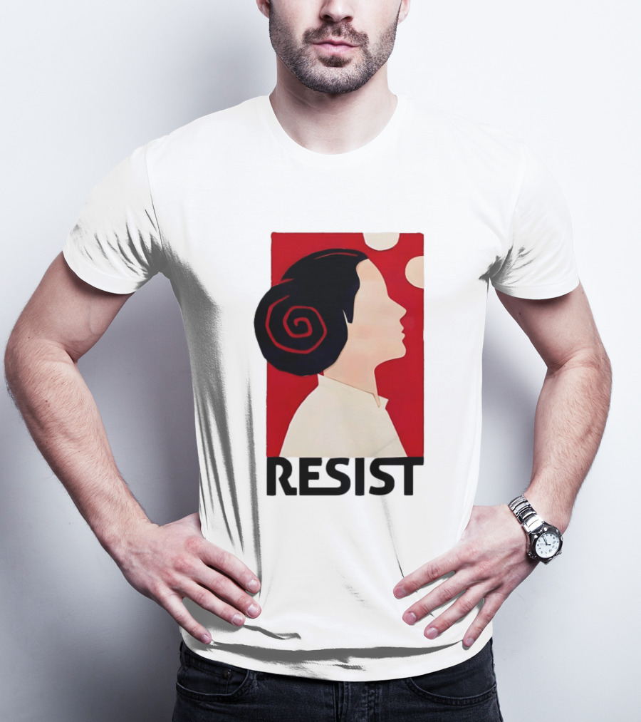 Princess Leia Resist Style Icon With Red And White T-Shirt