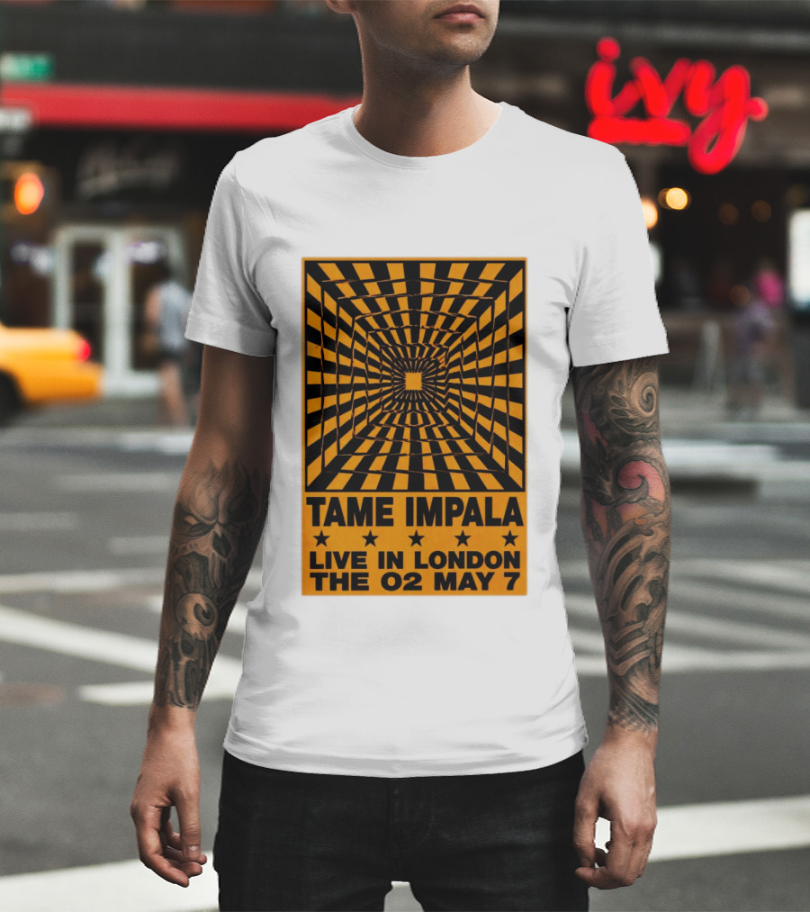 Tame Impala Live In London The O2 May 7 Optical Illusion Concert T-Shirt