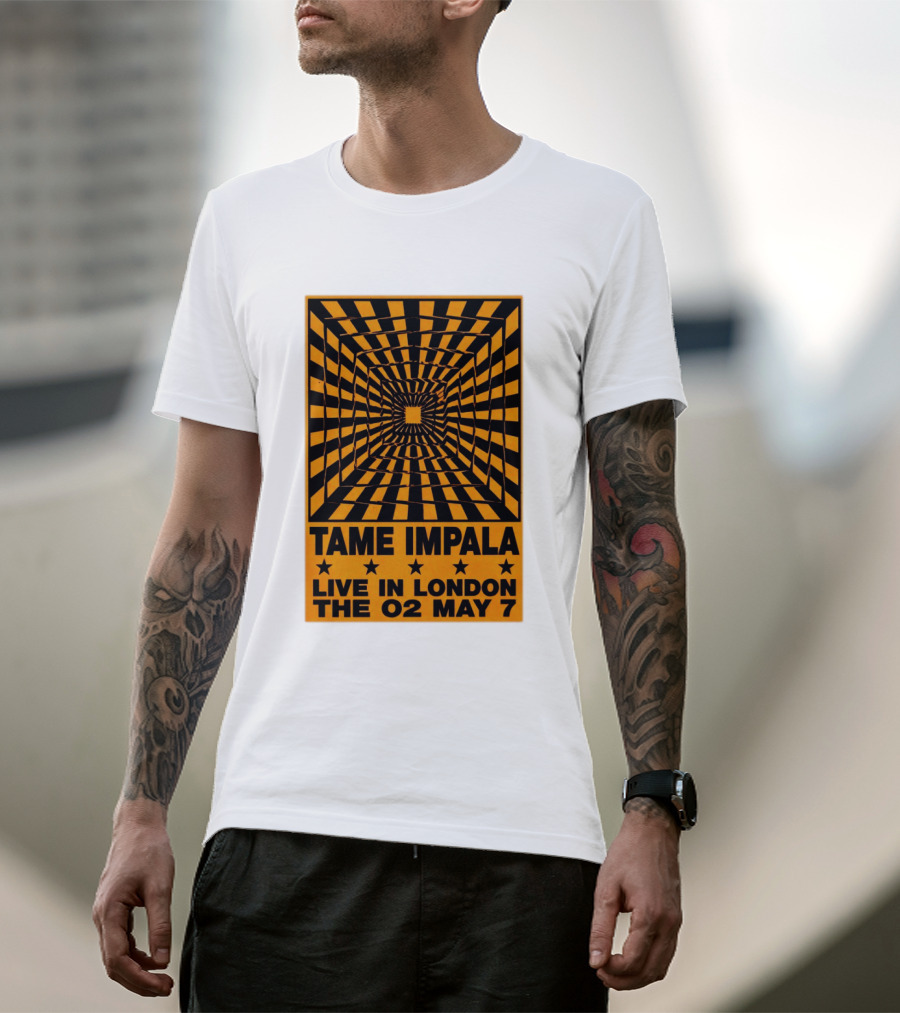 Tame Impala Live In London The O2 May 7 Optical Illusion Concert T-Shirt