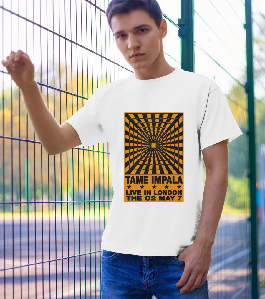 Tame Impala Live In London The O2 May 7 Optical Illusion Concert T-Shirt