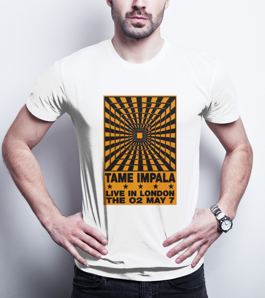 Tame Impala Live In London The O2 May 7 Optical Illusion Concert T-Shirt