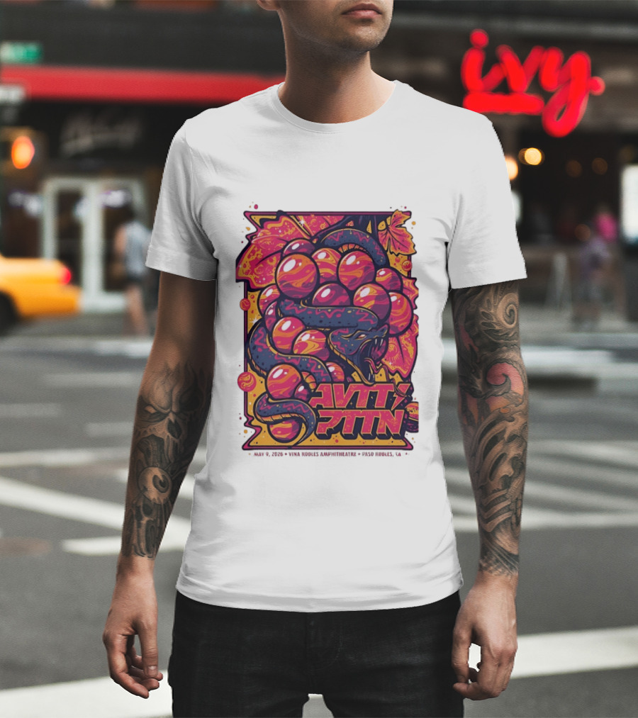 Avett Brothers Paso Robles CA 2026 May 9 Tour Snake Grapes T-Shirt