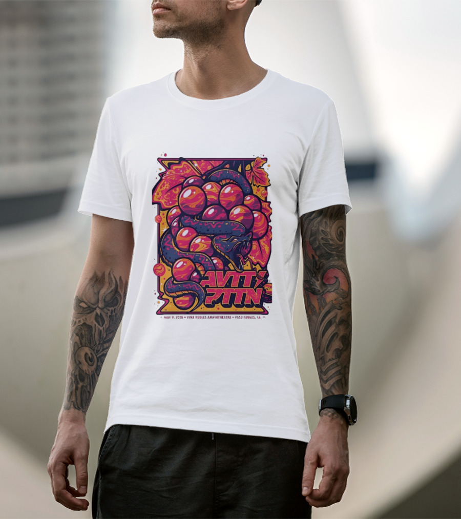 Avett Brothers Paso Robles CA 2026 May 9 Tour Snake Grapes T-Shirt