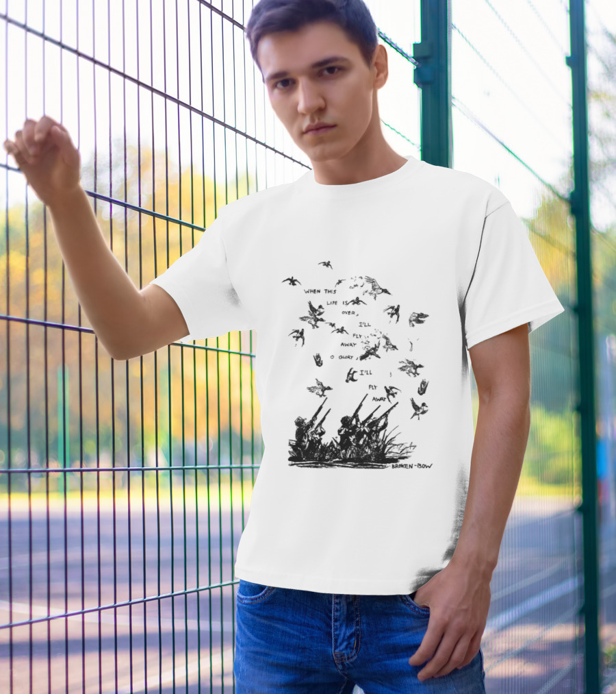 When This Life Is Over I'll Fly Away Glory Bird Silhouette Clouds T-Shirt