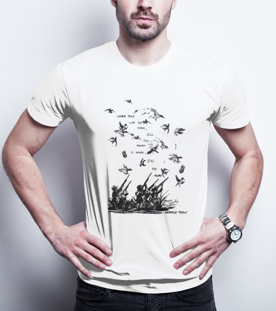 When This Life Is Over I'll Fly Away Glory Bird Silhouette Clouds T-Shirt